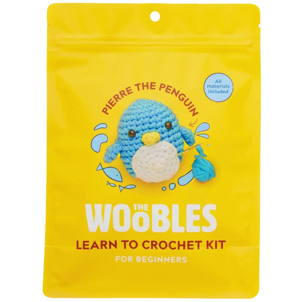 The Woobles: Pierre The Penguin Beginner Crochet Kit - RetroFestive.ca