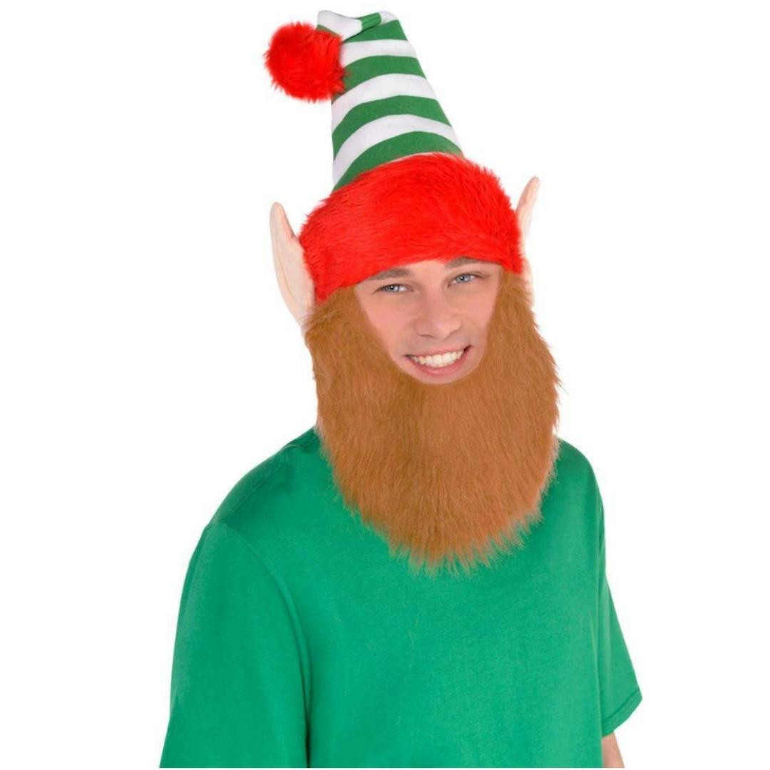 Elf Hat with Ears and Beard - RetroFestive.ca