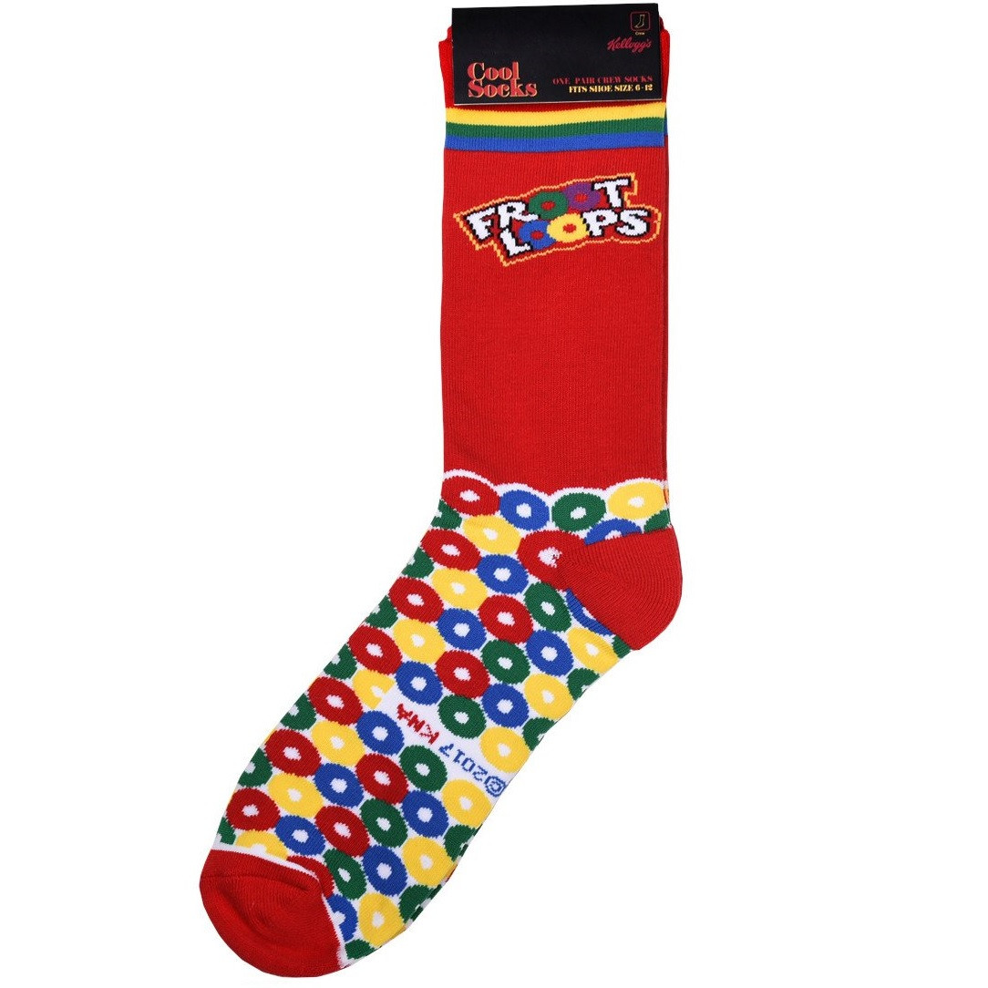 Froot Loops Knit Men's Crew Socks by Cool Socks - RetroFestive.ca