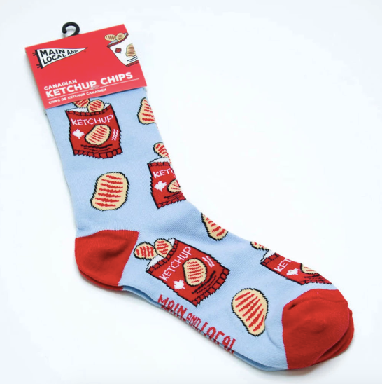 Canadian Ketchup Chips Socks RetroFestive.ca