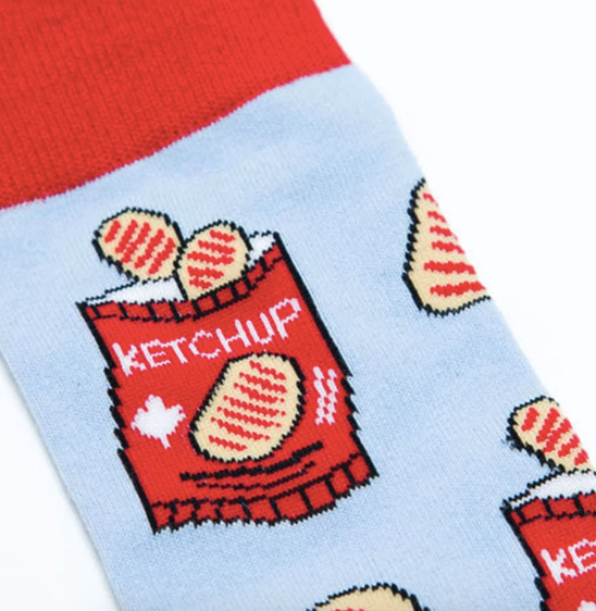 Canadian Ketchup Chips Socks RetroFestive.ca