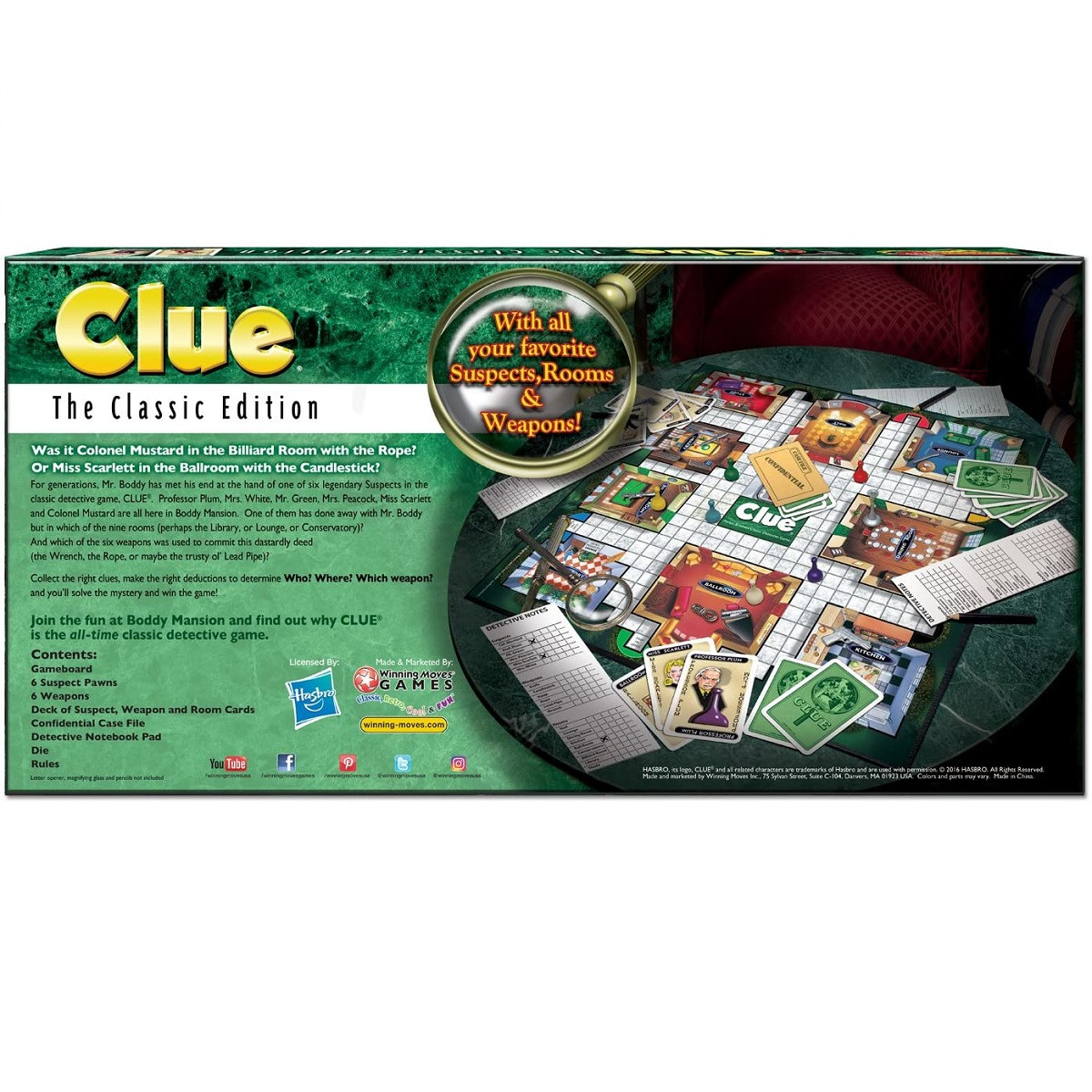 Classic Clue Board Game in Retro Box - RetroFestive.ca