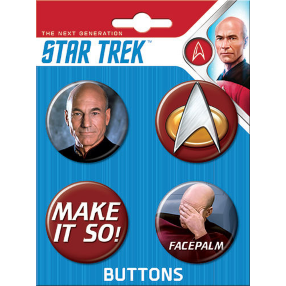 Star Trek Next Generation Buttons - Set of 4 - RetroFestive.ca