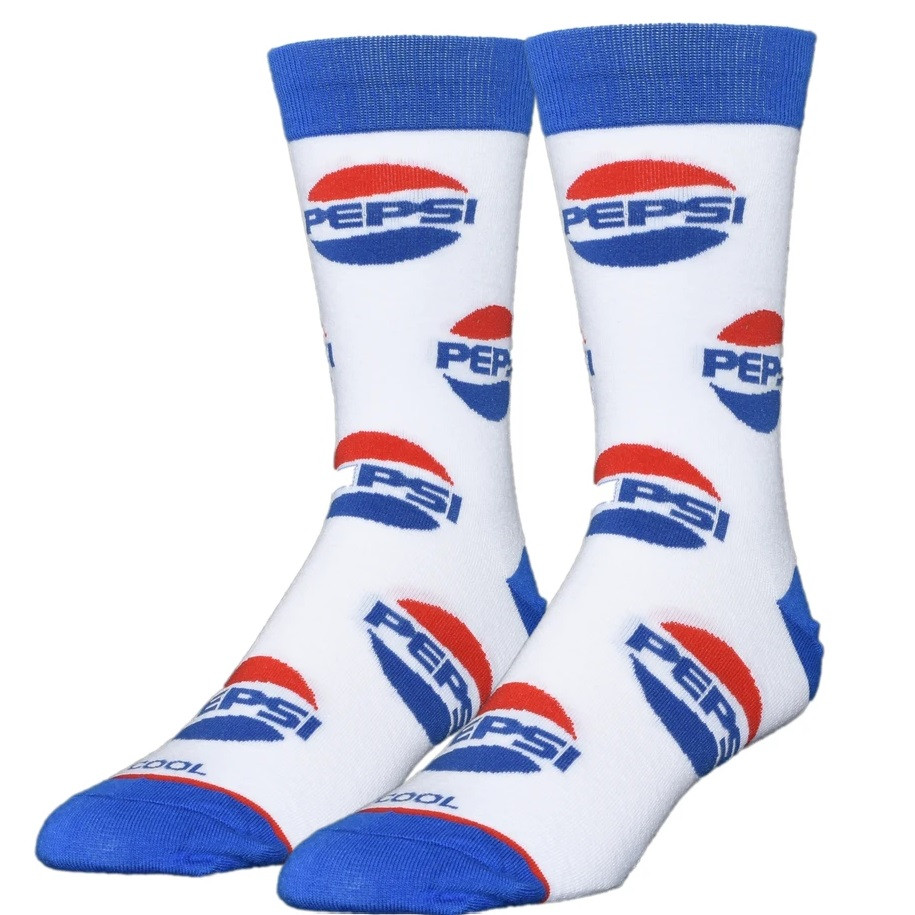 Pepsi All Over Men's Crew Socks by Cool Socks - RetroFestive.ca