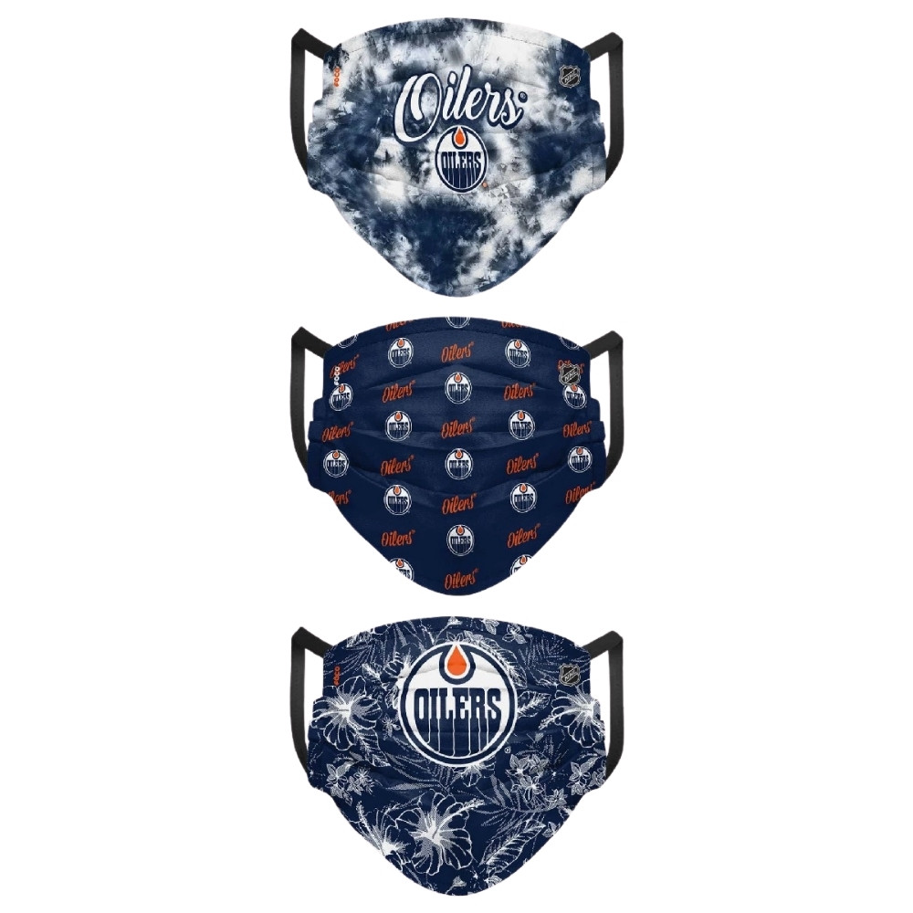 Womens Edmonton Oilers Pleated Face Covers 3-Pack | RetroFestive