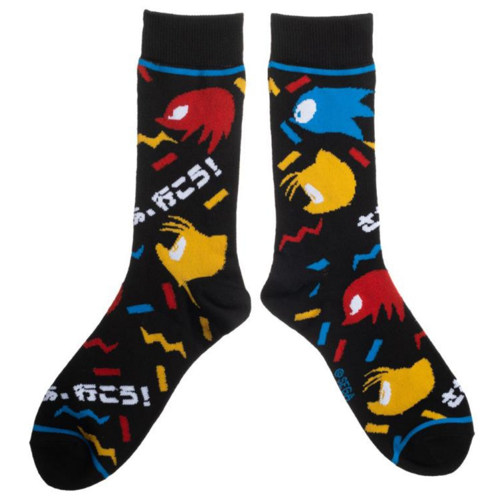 SEGA Sonic 3-Pair Pack Crew Socks in Giftbox by Bioworld - RetroFestive.ca