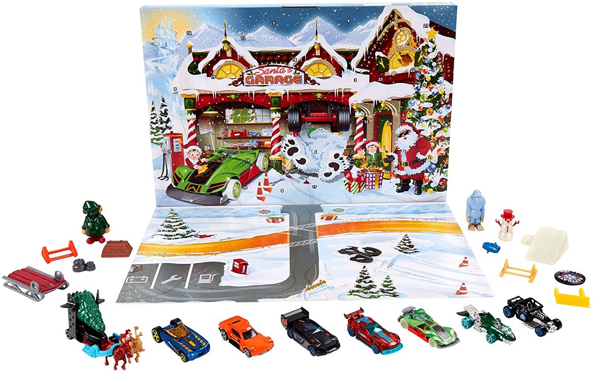 Hot Wheels Santa's Garage 24 day Advent Calendar - RetroFestive.ca