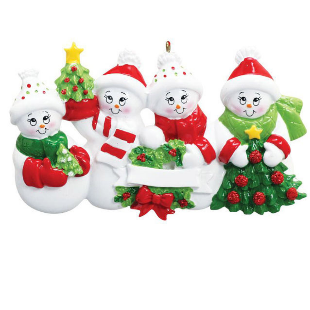 Snow Family Personalized Ornament - Family of 2, 3, 4, 5, 6, 7, 8, 9 ...