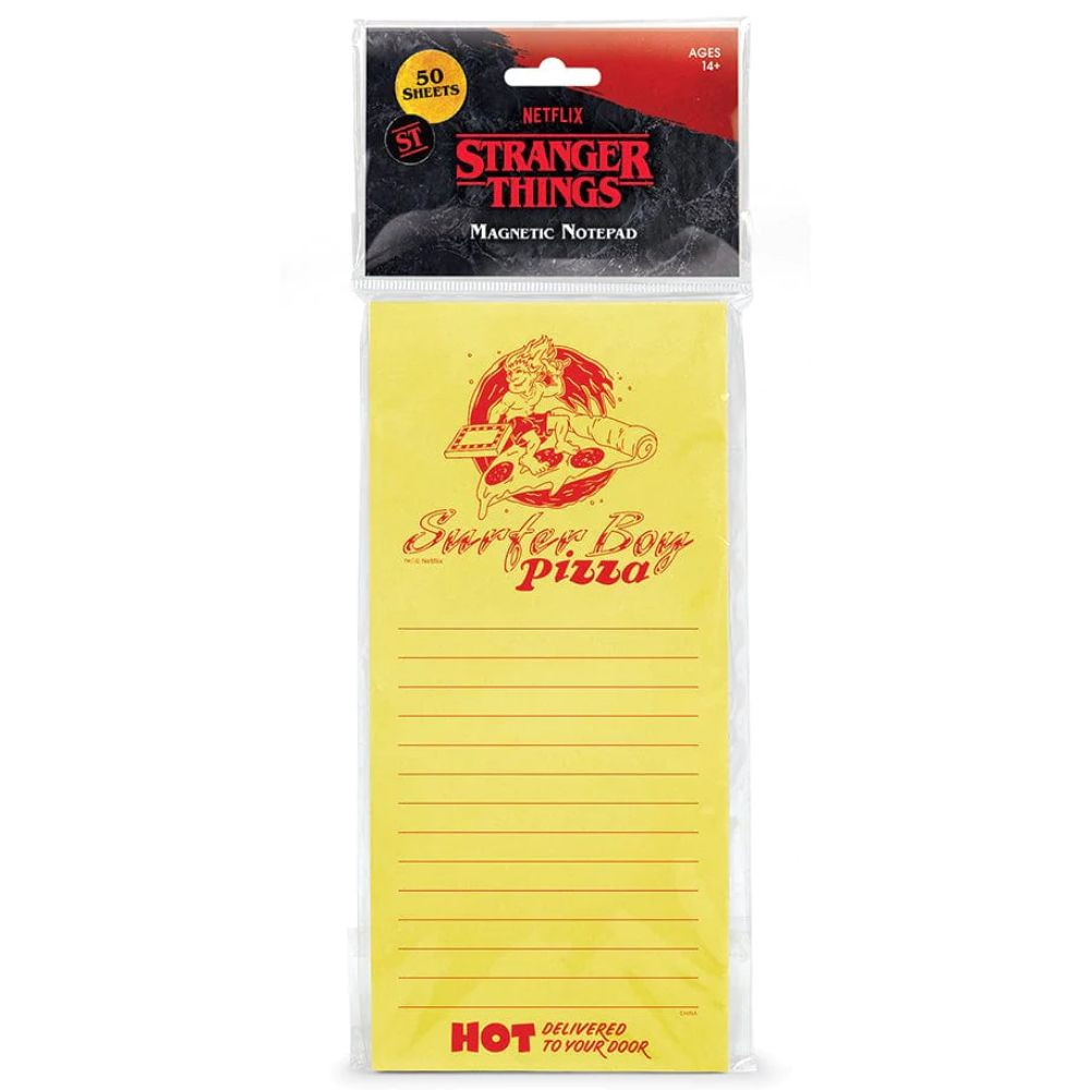 Stranger Things Surfer Boy Pizza Notepad - RetroFestive.ca