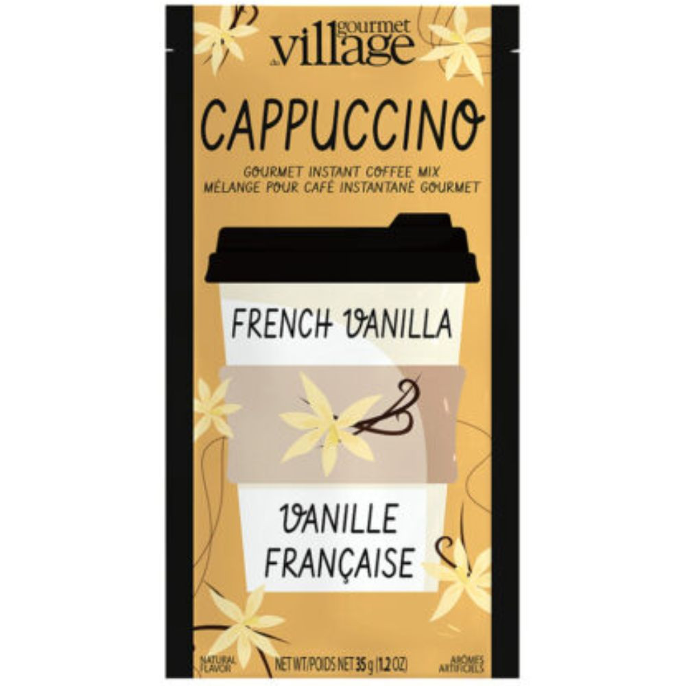 French Vanilla Cappuccino Instant Coffee Packet By Gourmet Village ...