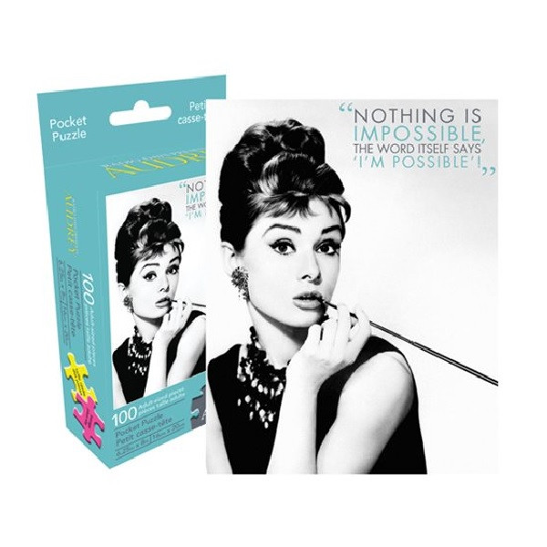 Audrey Hepburn 100 Piece Pocket Puzzle - RetroFestive.ca
