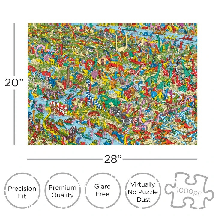Where's Waldo Dinosaurs 1000 pc Puzzle | RetroFestive.ca
