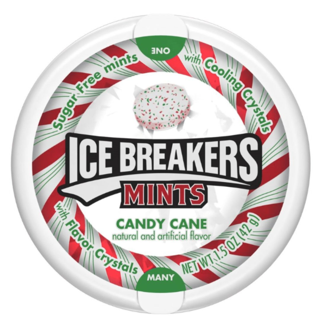 Ice Breakers Candy Cane Mints in Dispenser Canada | RetroFestive.ca