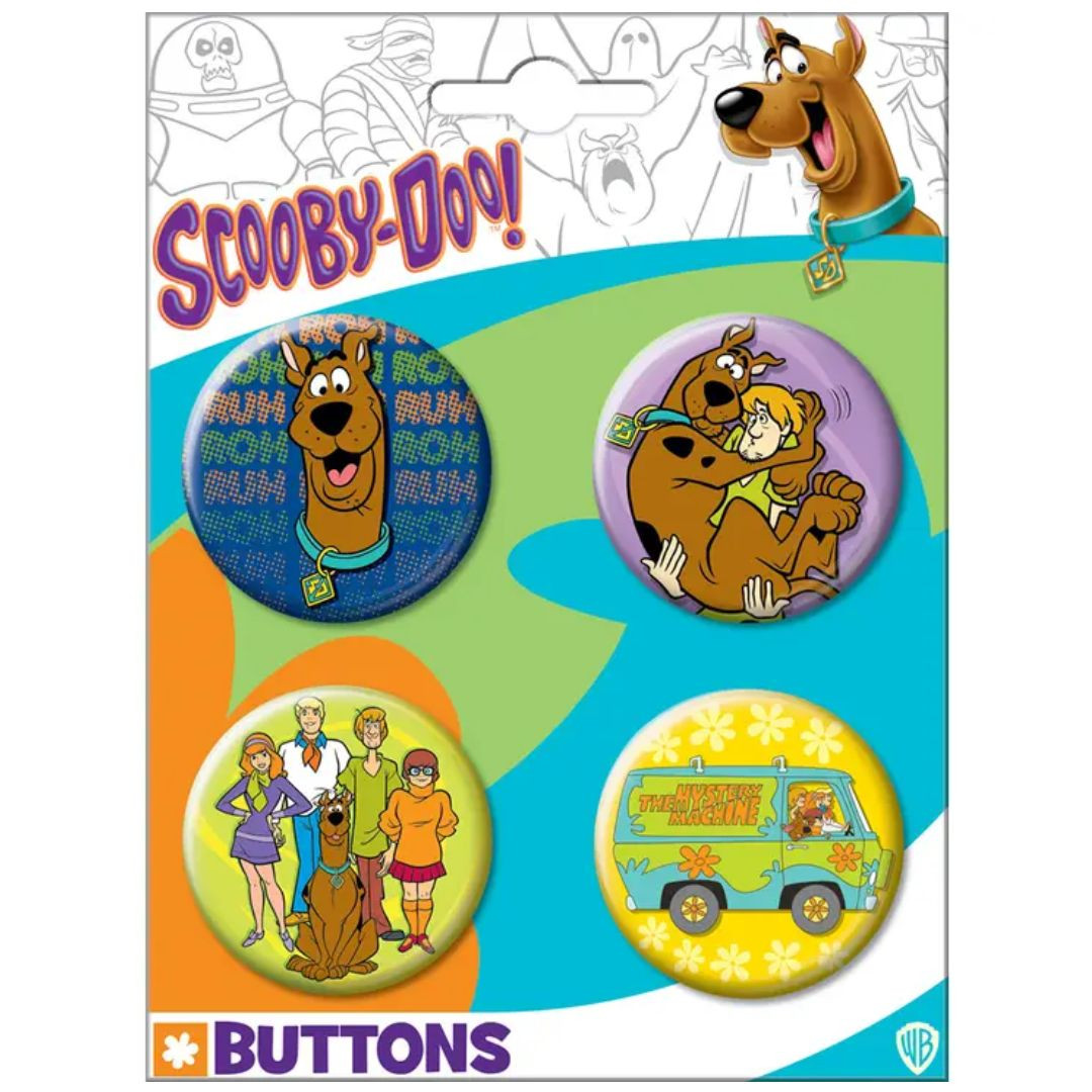 Scooby-Doo Buttons - Set of 4 - RetroFestive.ca