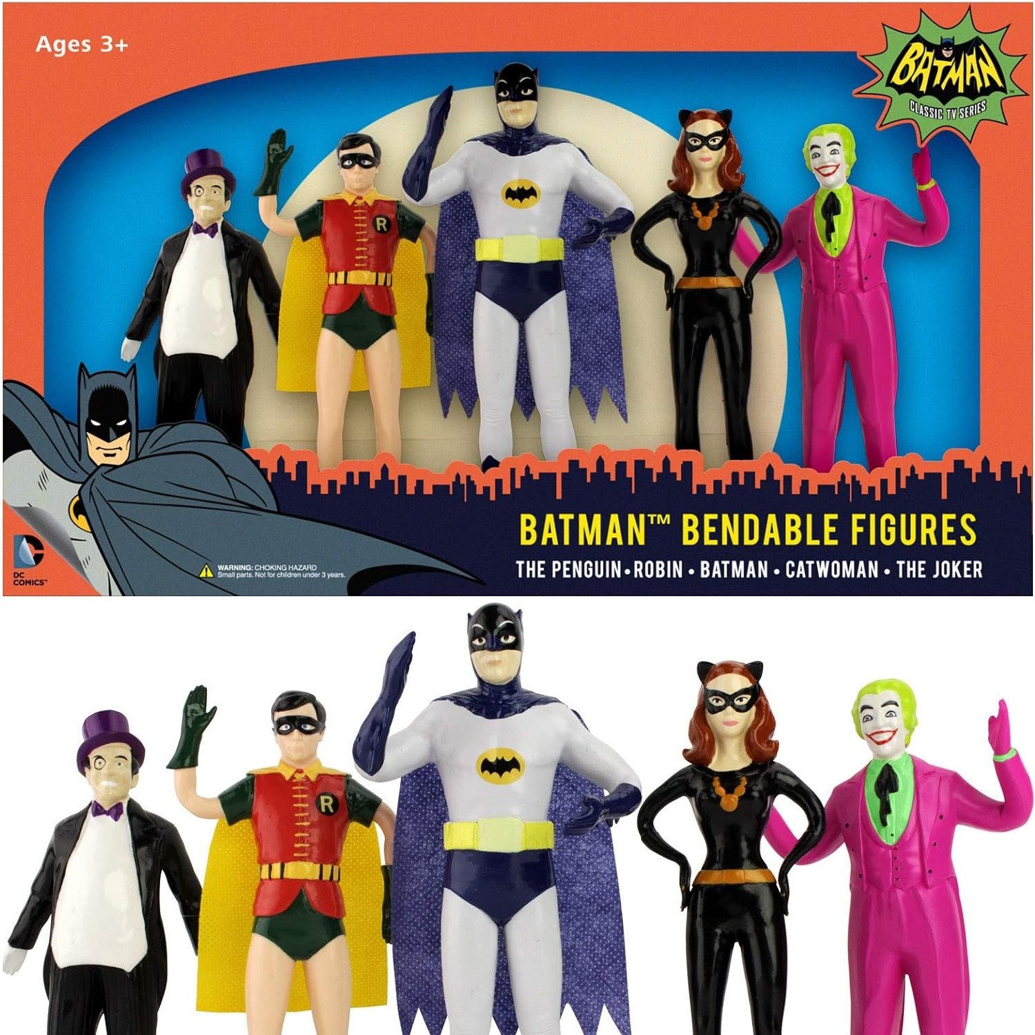 Batman Classic TV Series Bendable Figures 5-Pack - RetroFestive.ca