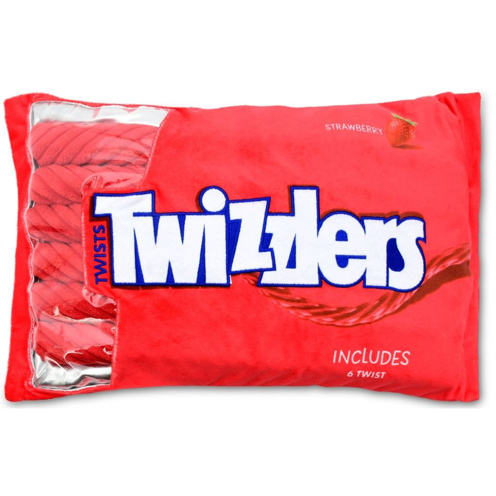 Twizzlers Packaging Plush Pillow with Removeable Pieces - RetroFestive.ca