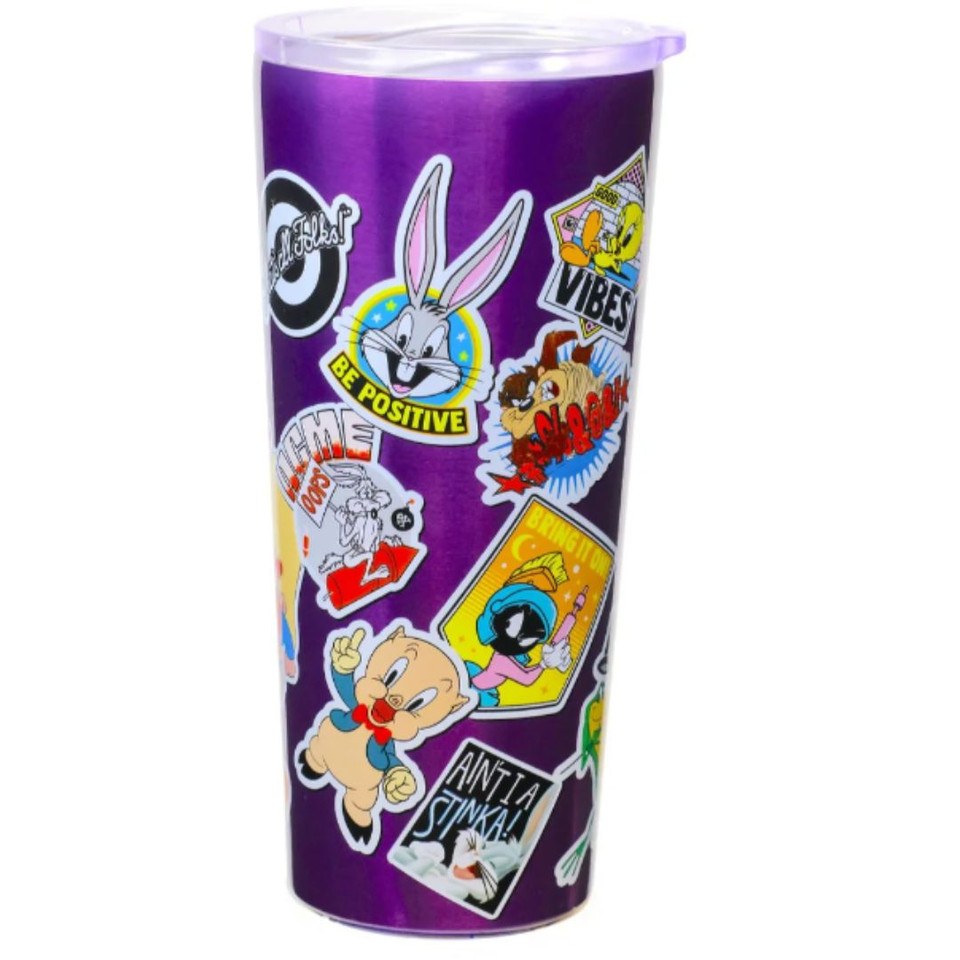 Looney Tunes Sticker Art Stainless Steel Travel Mug - RetroFestive.ca