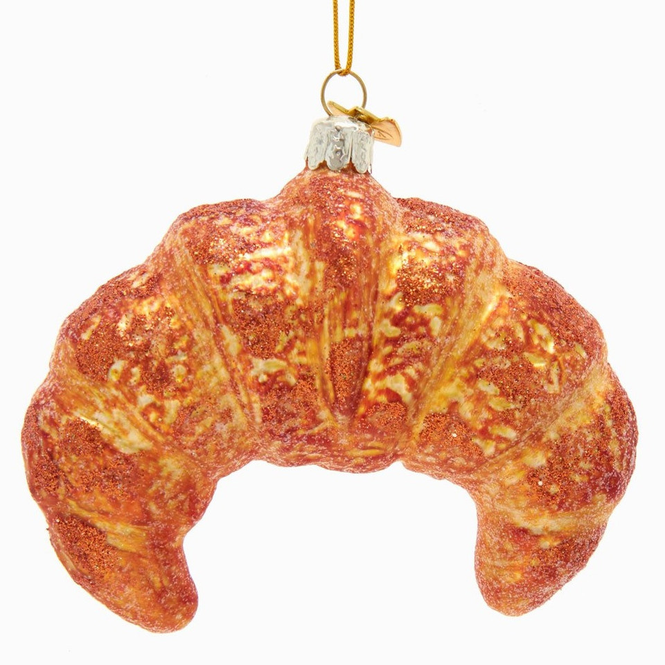 French Croissant Glass Christmas Ornament by Noble Gems - RetroFestive.ca