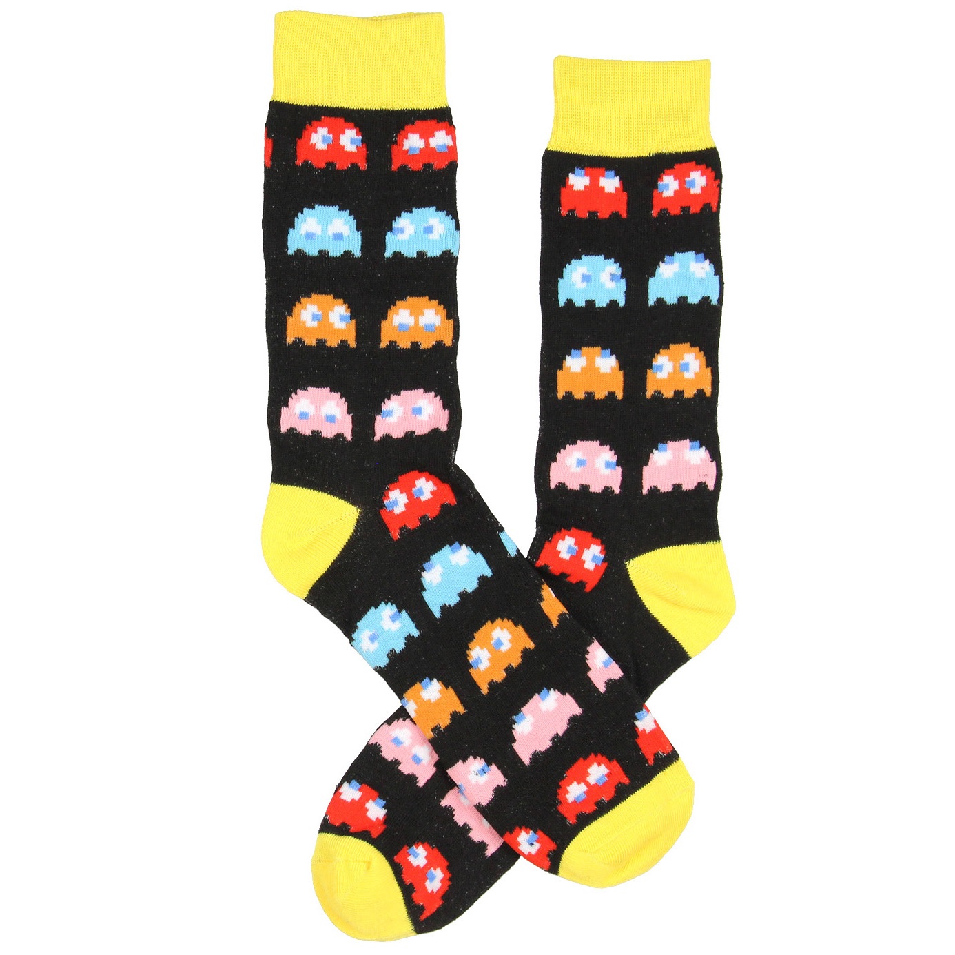 Pac-Man Pattern 2-Pack Crew Socks by Bioworld Canada | RetroFestive.ca