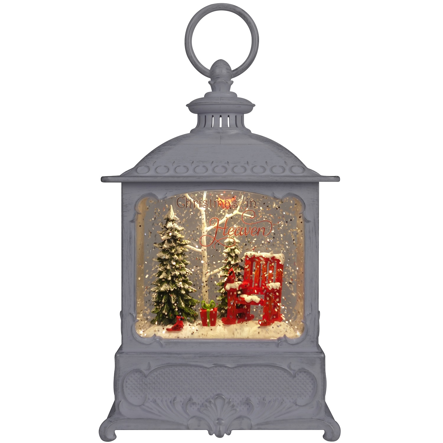 10" Wide Christmas in Heaven Glitter Lantern Canada | RetroFestive.ca