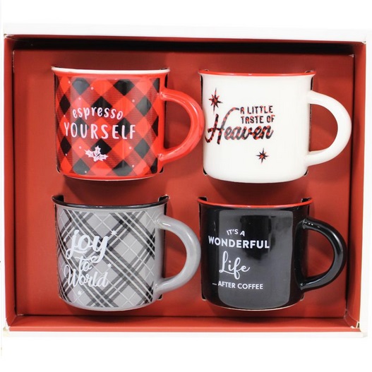 It's a Wonderful Life Ceramic Espresso Cup (4-Piece Set) - RetroFestive.ca