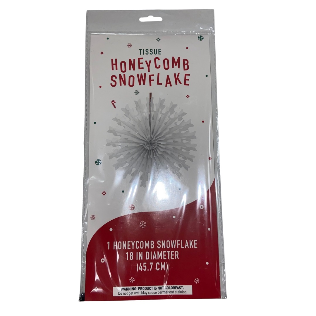 Honeycomb Tissue Paper White Snowflake Canada | RetroFestive.ca