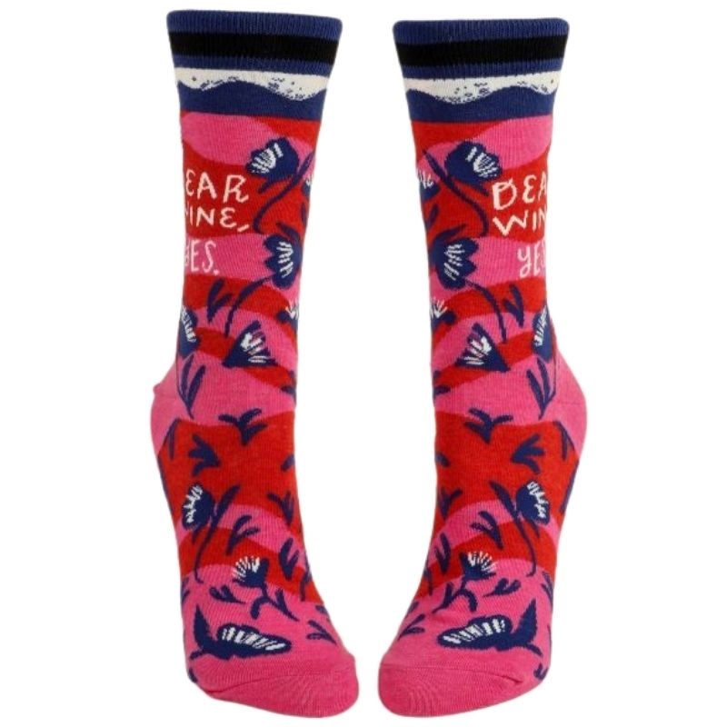 Dear Wine, Yes. Women's Crew Socks by Blue Q - RetroFestive.ca
