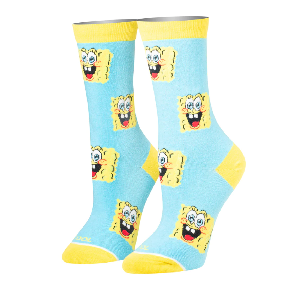 SpongeBob Block Heads Crew Socks for Women by Cool Socks - RetroFestive.ca