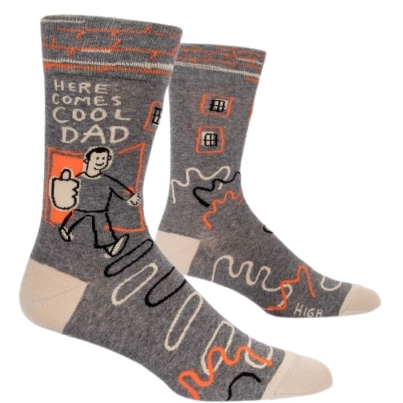 Here Comes Cool Dad Crew Socks by Blue Q - RetroFestive.ca