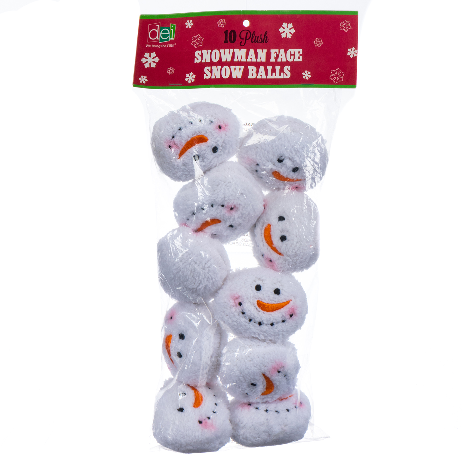 Plush Snowman Snowball Set of 10 - RetroFestive.ca