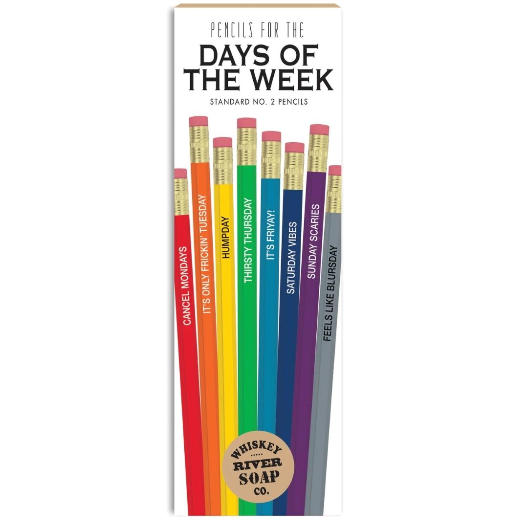 Pencils for The Days of The Week - RetroFestive.ca