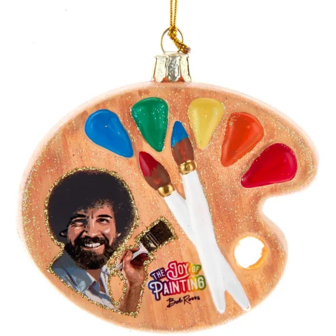 Bob Ross Paint Palette Glass Ornament - RetroFestive.ca