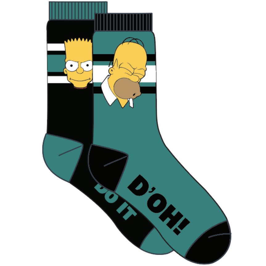 The Simpsons D'OH! Homer Simpson 2-Pair Pack of Crew Socks ...