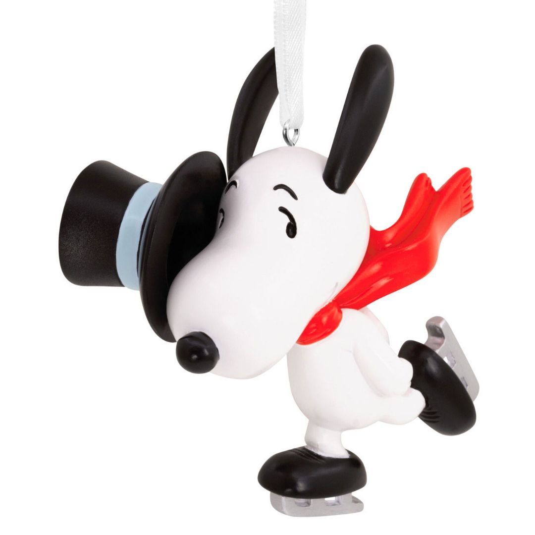 Peanuts Snoopy with Top Hat Skating Ornament by Hallmark - RetroFestive.ca