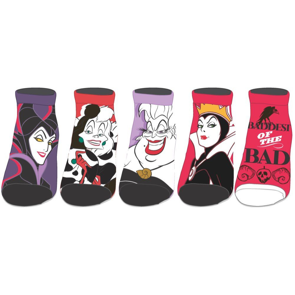 Disney Villains 5-Pair Pack Character Ankle Socks Canada | RetroFestive.ca
