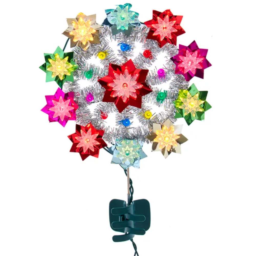 10" Retro Multicoloured Reflector Tree Topper Canada | RetroFestive.ca