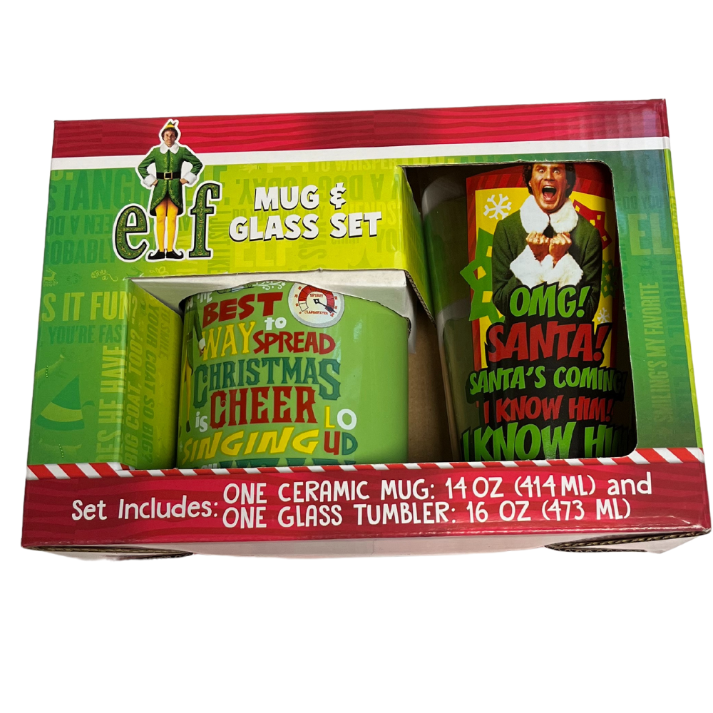 Elf Ceramic Mug and Pint Glass Set Canada | RetroFestive.ca