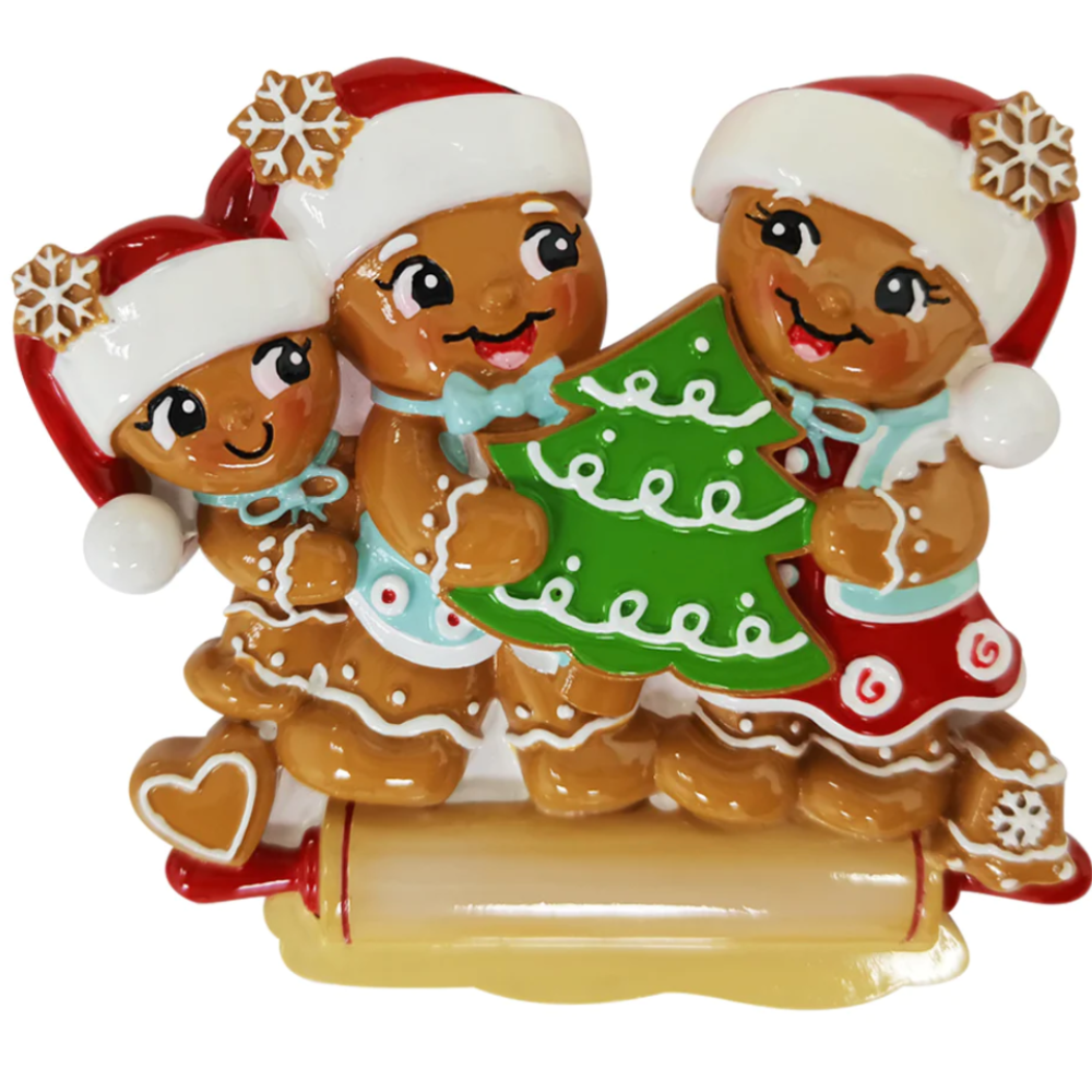 Nostalgic Gingerbread Family Personalized Ornament Canada | RetroFestive.ca
