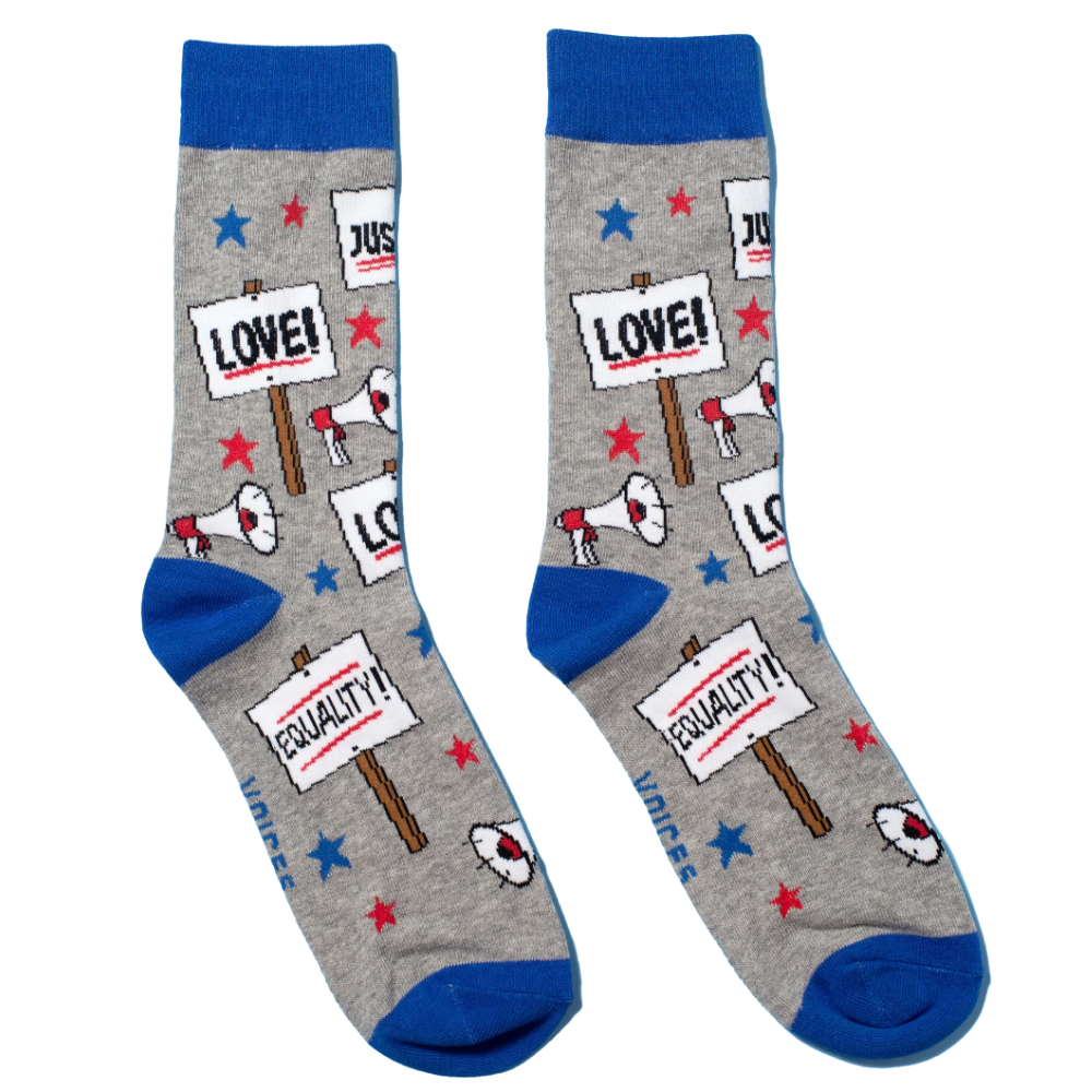 Justice, Love, Equality! Socks Canada | RetroFestive.ca
