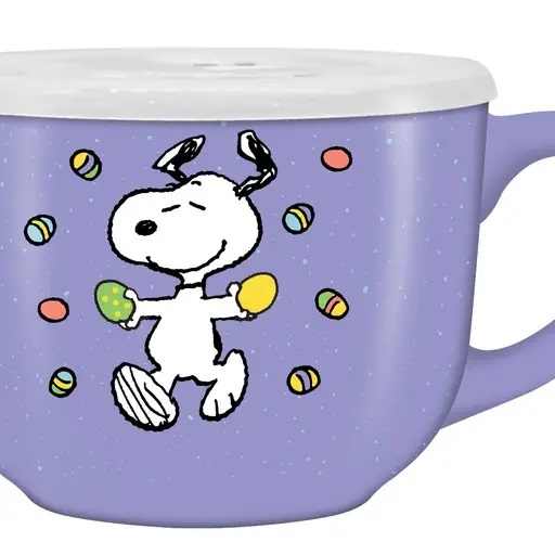 Peanuts Easter Snoopy 24oz Ceramic Soup Mug with Vented Lid ...