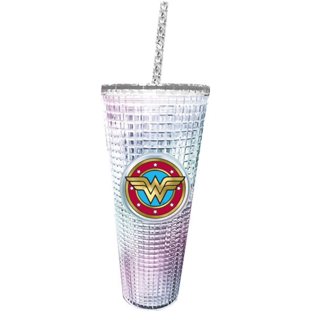 Wonder Woman Diamond Cup With Straw - RetroFestive.ca