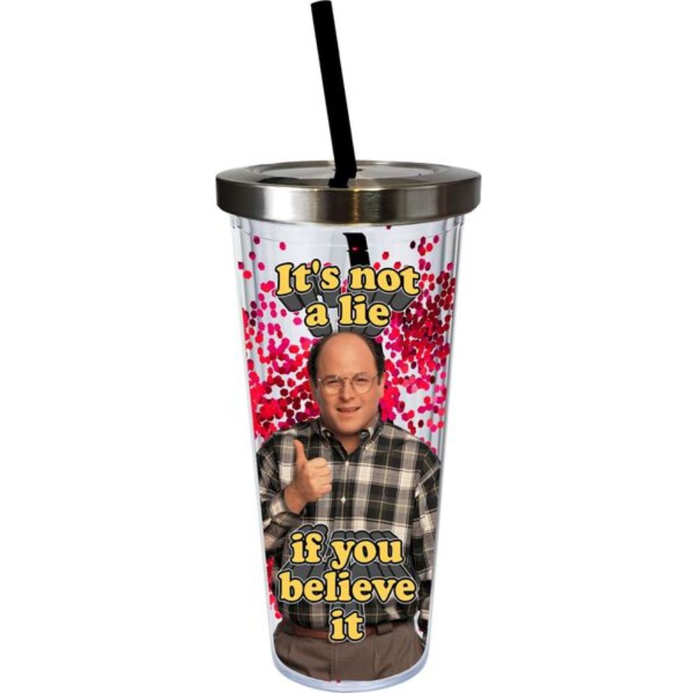 Seinfeld Glitter Acrylic Cup With Straw and Lid - RetroFestive.ca