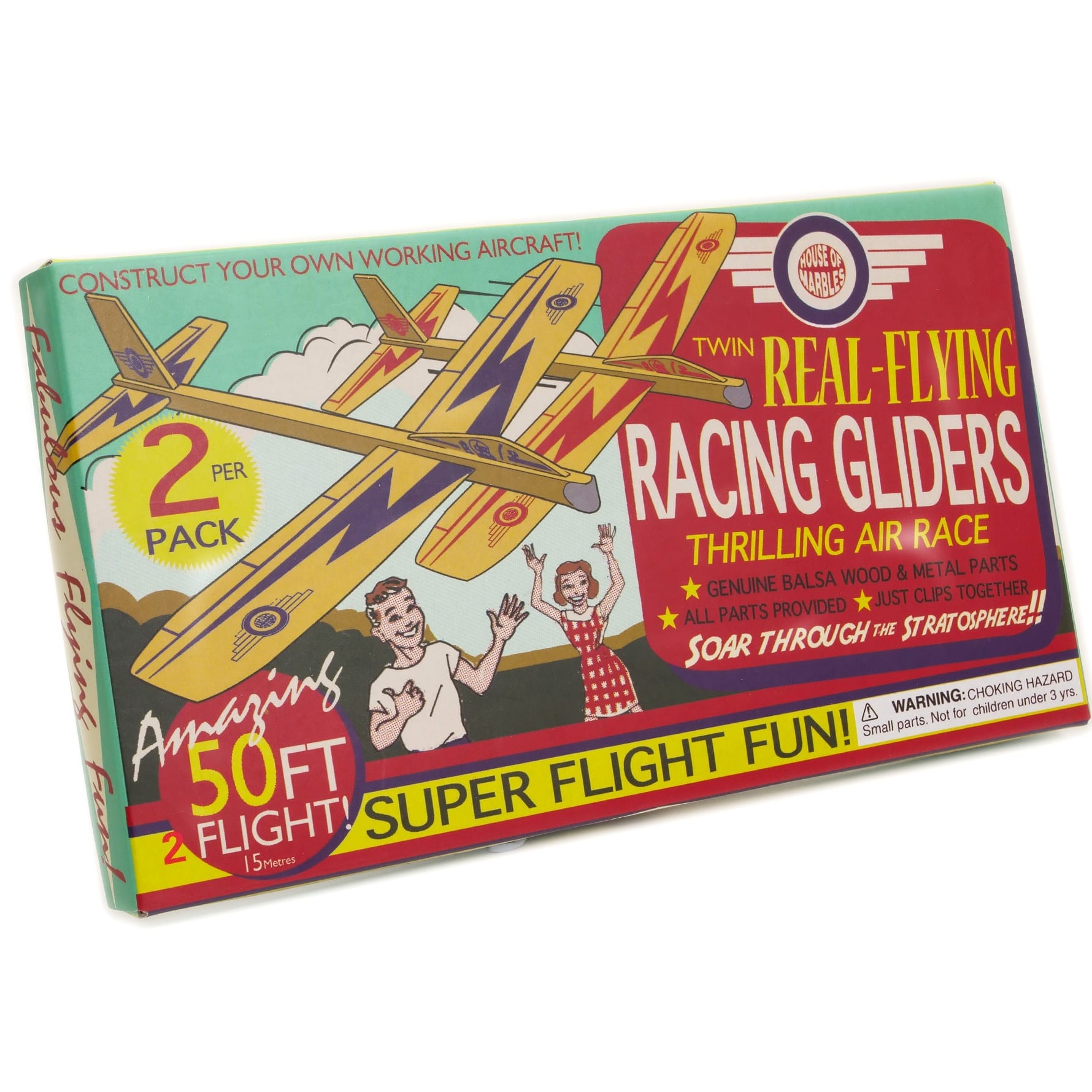 Real-Flying Balsa Wood Racing Gliders in Retro Box (2-Pack ...