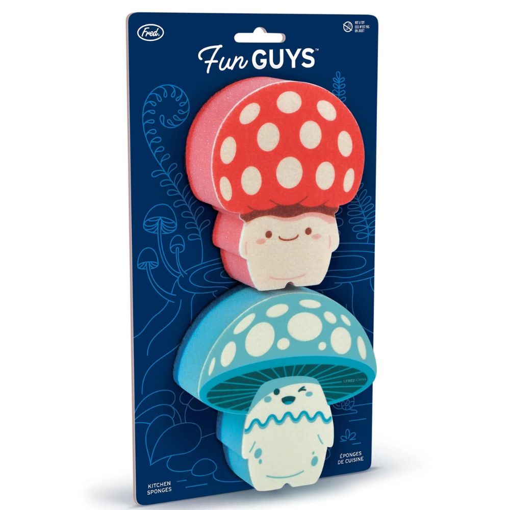 Fun Guys Mushroom-Shaped Sponges (Set of 2) - RetroFestive.ca