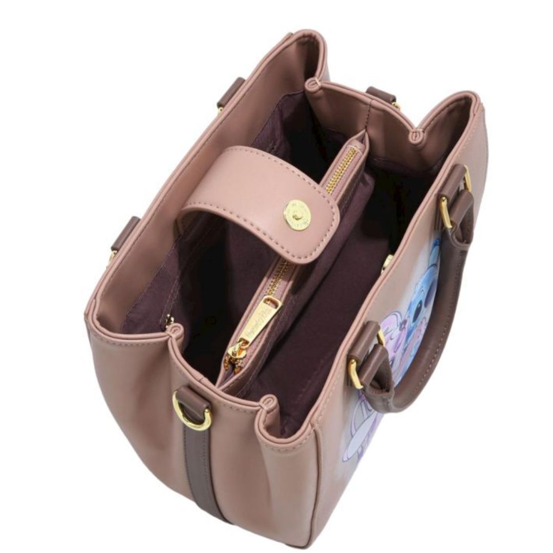 Disney Stitch and Angel Beige Crossbody Bag by Loungefly - RetroFestive.ca
