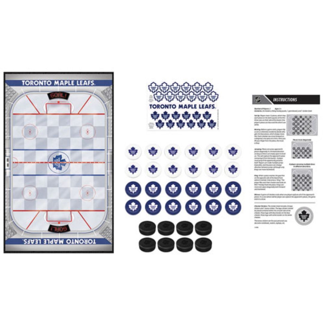 NHL Toronto Maple Leafs Checkers Set - RetroFestive.ca
