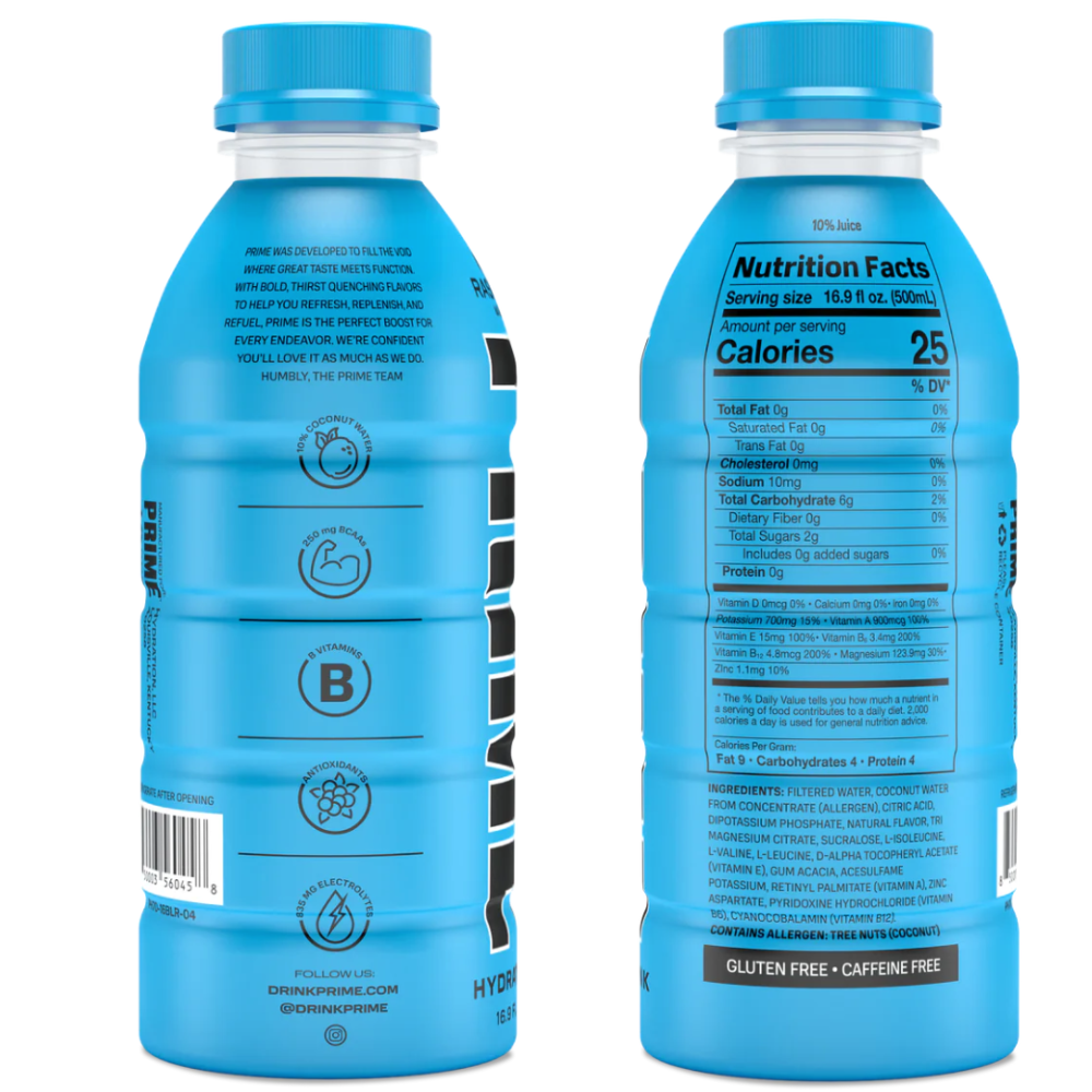 Prime Hydration Blue Raspberry Canada | RetroFestive.ca