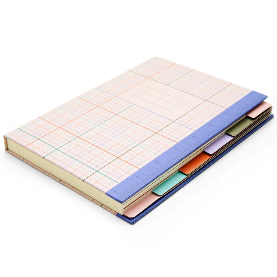 Retro-Design Divider Notebook with Ruler - RetroFestive.ca