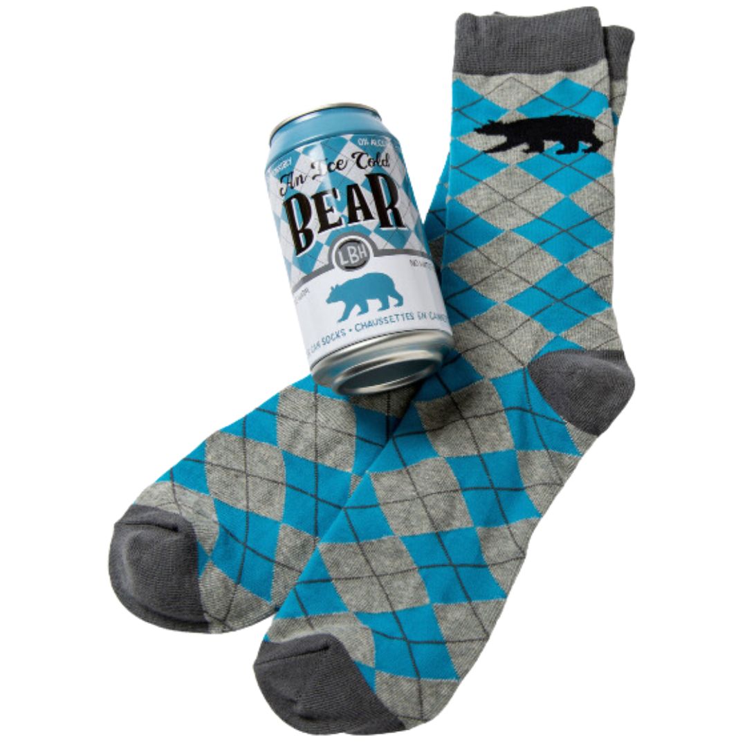 Ice Cold Bear Men's Beer Can Socks by Hatley - RetroFestive.ca