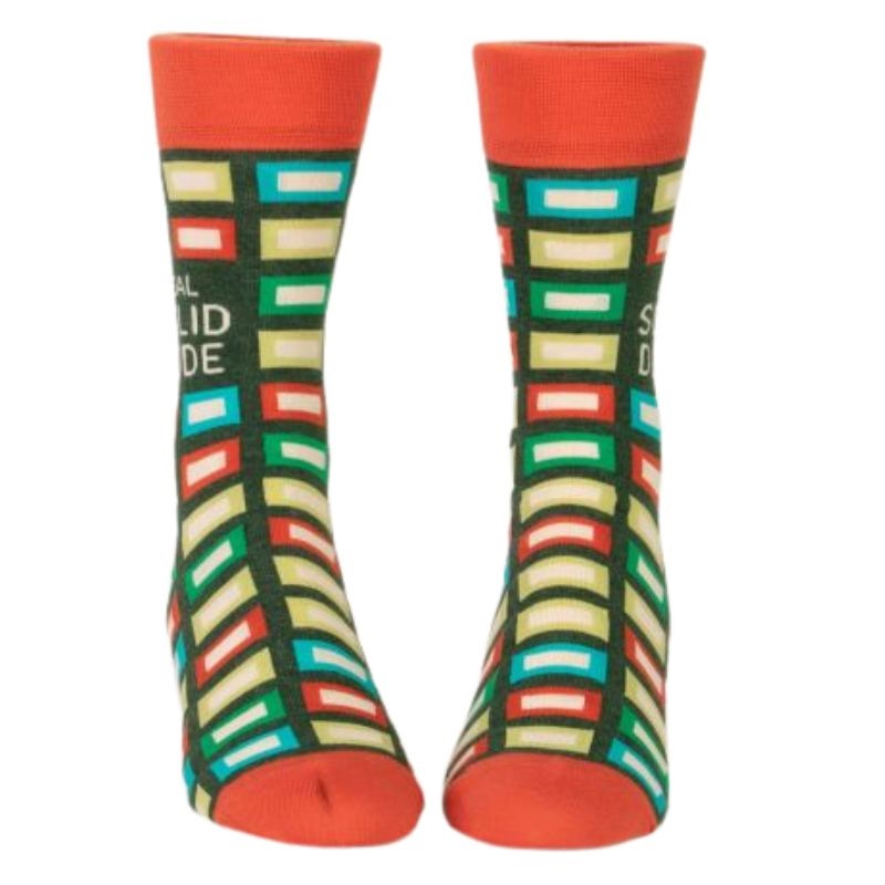 Real Solid Dude Men's Crew Socks by Blue Q - RetroFestive.ca